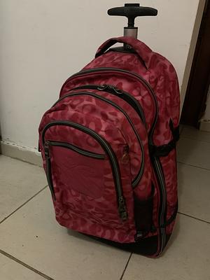 Corotos | bulto para viaje o para colegio con ruedas color rosado