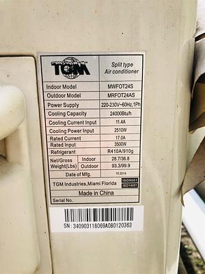 Corotos | Aires 24,000BTU. Año 2021. 5 unidades disponible. Marca TGM ...
