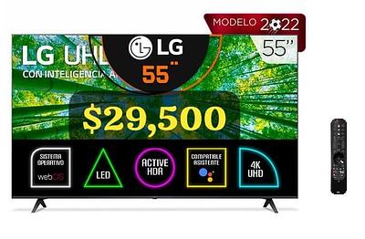 Corotos | TV 4K LG 55 PULGADAS 55UQ8000 WEBOS 22 CONTROL MAGICO $29,500