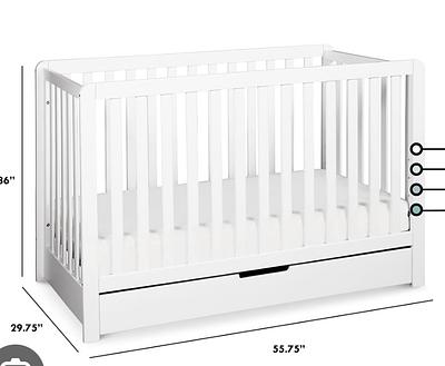 Corotos | Cuna colby convertible (solo incluye riel cama full)