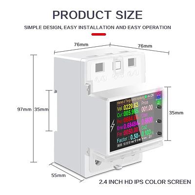 Corotos | Monitor de corriente y voltaje 12 en 1 Din Rail AC, 110V ...