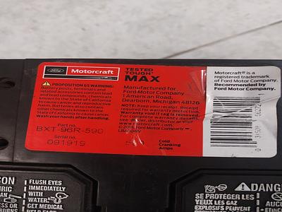 Corotos | BATERIA FORD MOTORCRAFT USADA BXT-96R-590